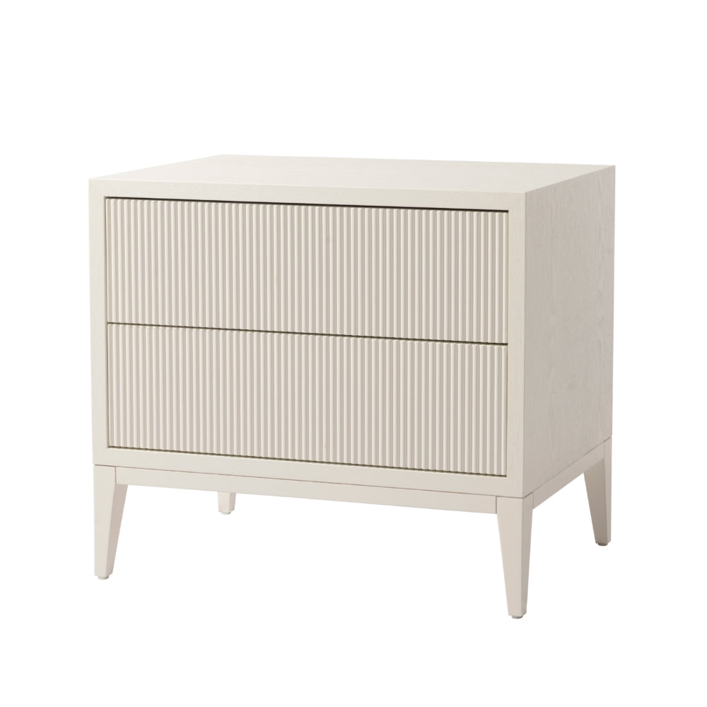 Alto white ribbed bedside table – Ellie's Finishing Touches